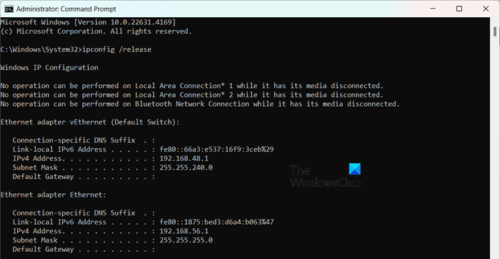 No Internet after setting Static IP on Windows 11/10