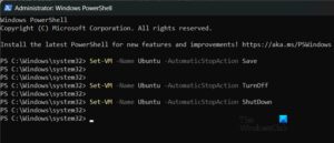 Change Automatic Stop Action of Hyper-V Virtual Machine