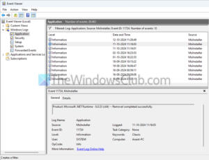 How to check Software Install or Uninstall History in Windows 11