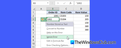 How to remove Green Triangle in Excel
