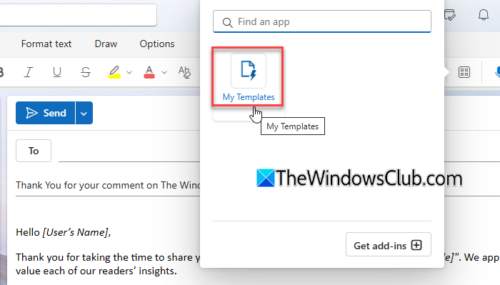 How to create Email Templates in new Outlook app