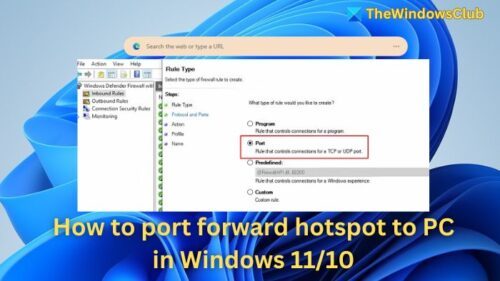 How to port forward Hotspot to PC in Windows 11/1
