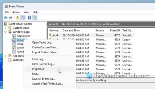 Event ID 521, Unable to log events to Security log