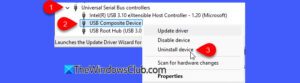 USB Composite Device Driver error in Windows 11