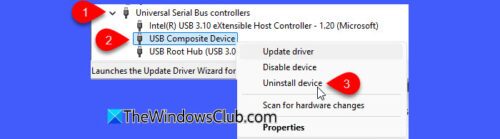 USB Composite Device Driver error in Windows 11