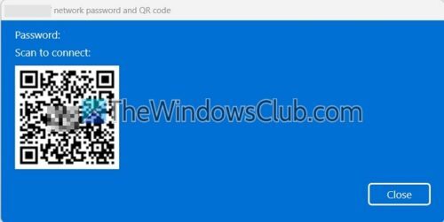 How to display the WiFi QR code in Windows 11