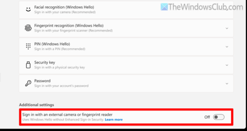 Enable Enhanced Sign-in Security (ESS) in Windows 11