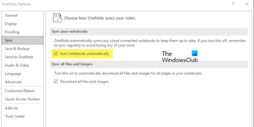 Error 0x0803D0010, OneNote Notebook not syncing