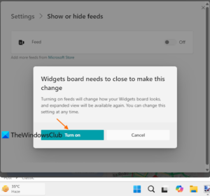 Remove or Disable opening of Widgets board in Windows 11