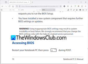 How to get ASUS BIOS key for Windows 11