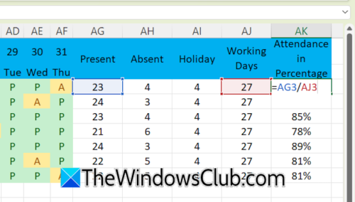 How to make an Attendance Sheet in Excel
