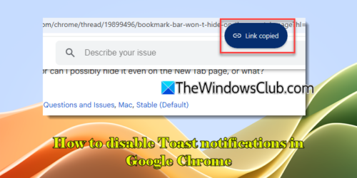 How to disable Toast notifications in Google Chrome