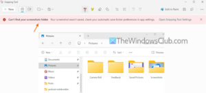 Snipping Tool not saving screenshots on Windows 11