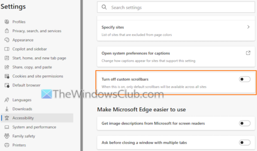 How To Turn Off Custom Scrollbars In Microsoft Edge