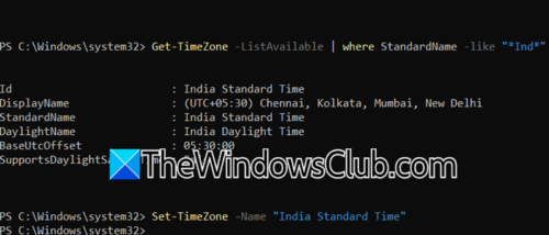 Windows Server unable to change the time zone