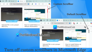 How to turn off Custom Scrollbars in Microsoft Edge