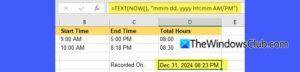 How to insert Timestamp in Excel and Google Sheets