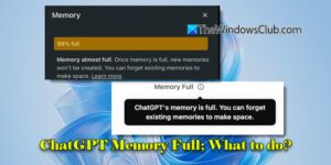 ChatGPT Memory Full; What to do?