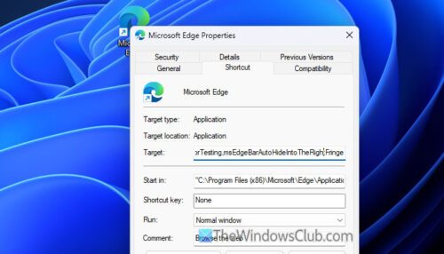 How to display Edge Bar on Windows 11 Desktop