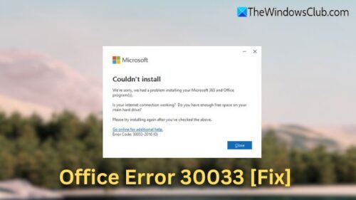 Office Error 30033 [Working fixes]