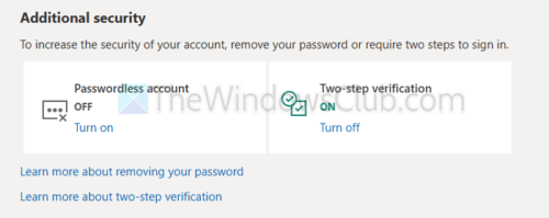 Windows Security Making sure it's you - Turn off or on
