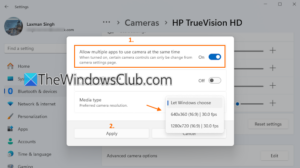 Allow multiple apps to use Camera at the same time in Windows 11