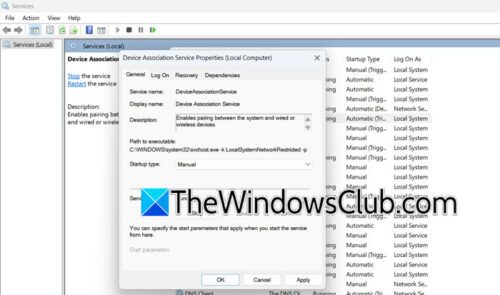 Device Association Service detected an endpoint discovery failure