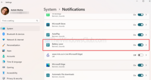 Disable PC isn't charging or Slow charger warnings on Windows 11