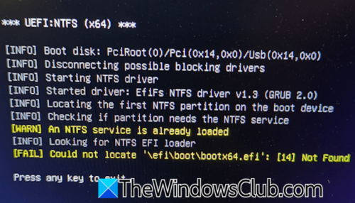 Could not locate efi\boot\bootx64.efi [Fix]