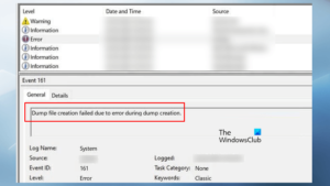 Dump file creation failed due to error during dump creation