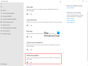 How to enable Advanced Graphics in Application Guard for Edge