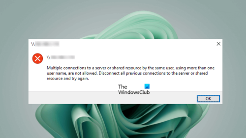 Multiple connections to a server or shared resource by same user