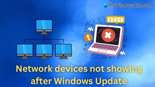 Network devices not showing after Windows Update