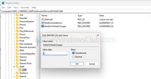 Disable PC isn't charging or Slow charger warnings on Windows 11