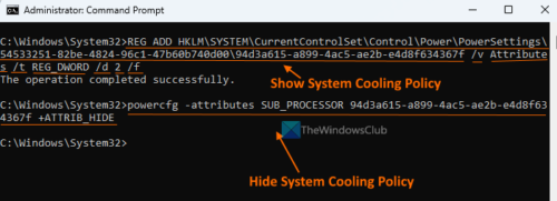 System Cooling Policy missing in Power Options of Windows 11