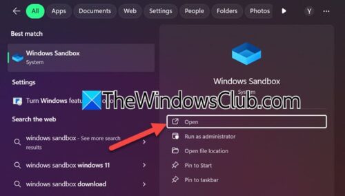 How install and run Software in Sandbox on Windows 11