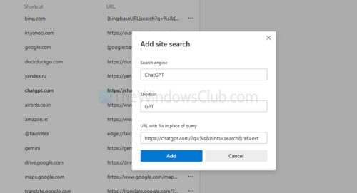 Make ChatGPT as default search engine in Chrome and Edge