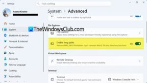 Make Windows accept File Paths over 260 characters
