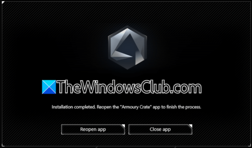 ASUS Armoury Crate not installing, opening or working on PC