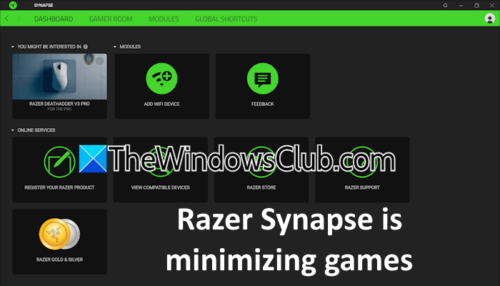 Razer Synapse is minimizing games [Fix]