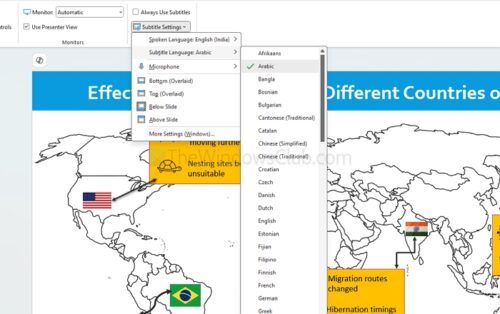 How to add Live Captions and Subtitles in PowerPoint