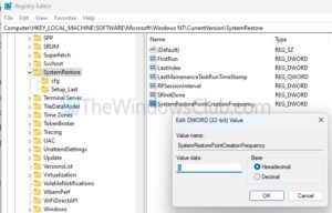 How to increase System Restore point frequency in Windows 11
