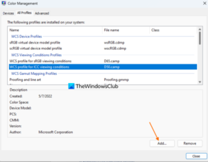 How to open and use Color Management in Windows 11