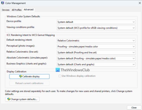 How to open and use Color Management in Windows 11