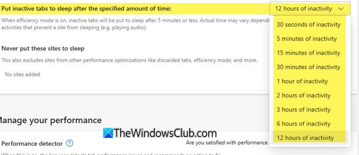 Enable, Disable Sleeping Tabs; Automatically suspend tabs in Edge
