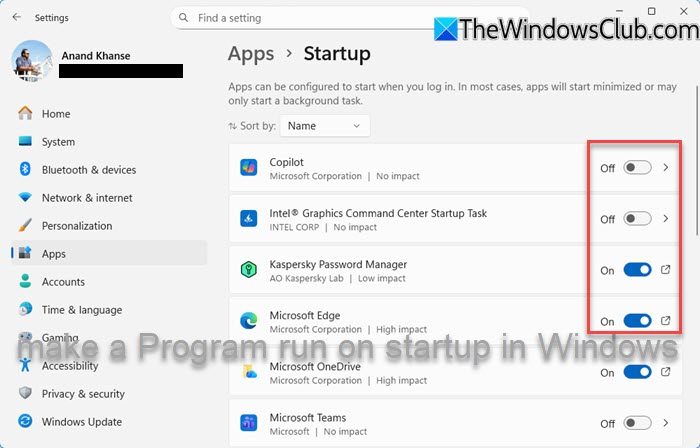 How to make a Program run on startup in Windows 11