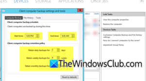 Manage Client Computer Backup in Windows Server Essentials