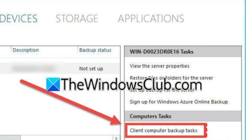Manage Client Computer Backup in Windows Server Essentials