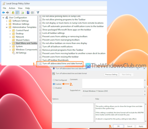 Show Full or Abbreviated Date and Time in system tray of Windows 11