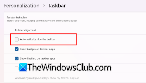 Taskbar is hiding behind programs in Windows 11